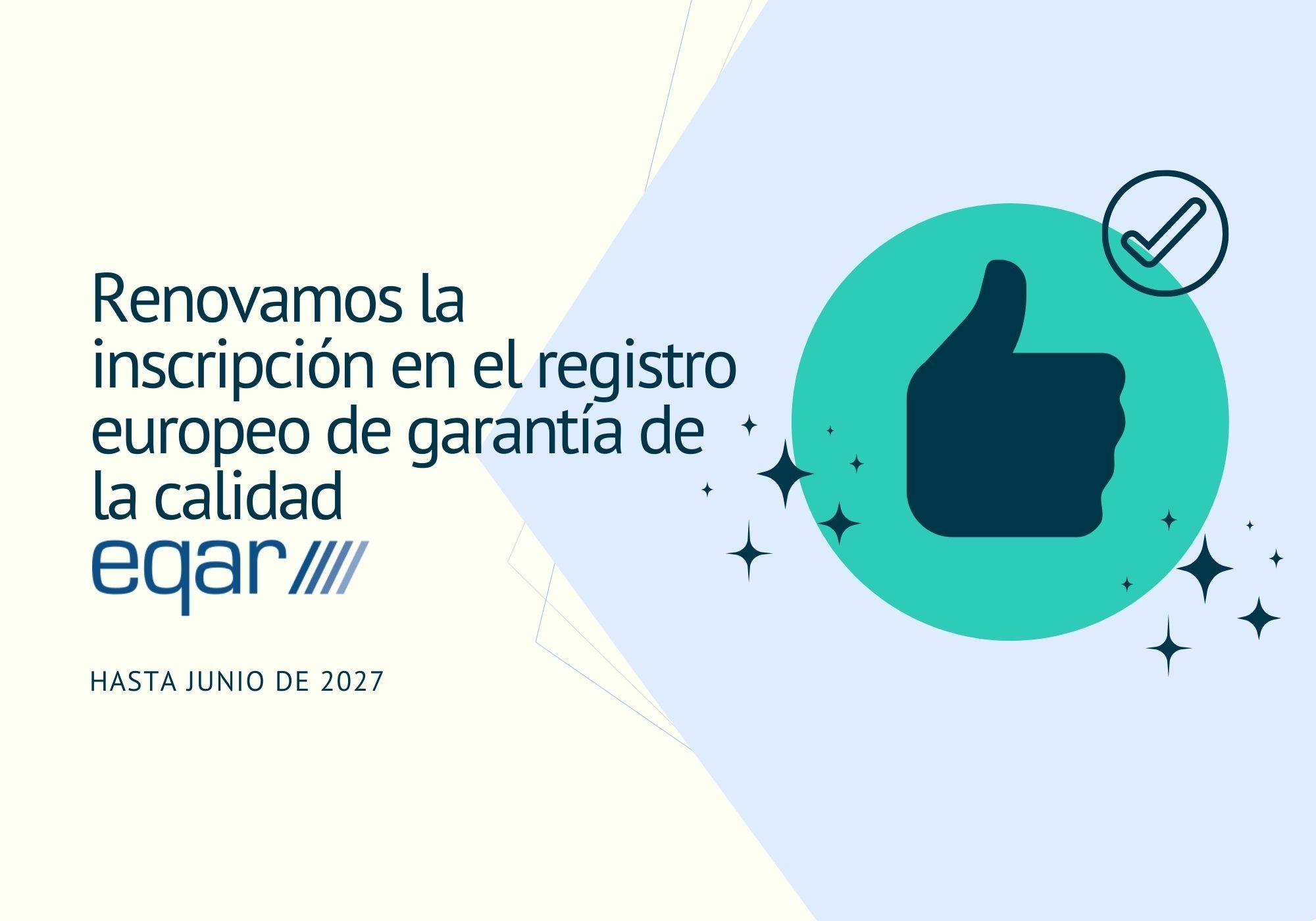 Renovamos la inscripción en el registro europeo EQAR